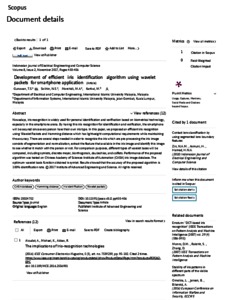 Development of efficient iris identification algorithm using wavelet packets for smartphone ...